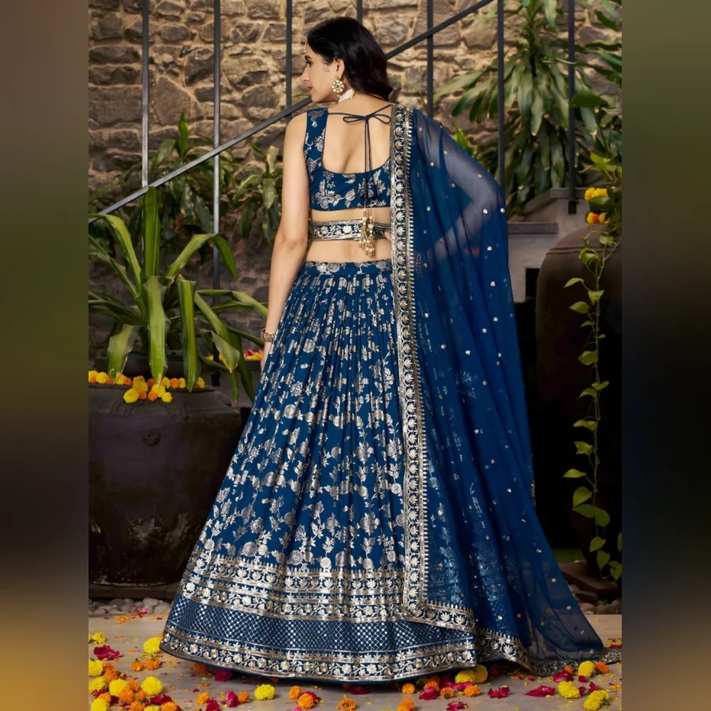 Lehengas | Indian Wedding Blue Lehenga Choli Sangeet Reception Diwali ...